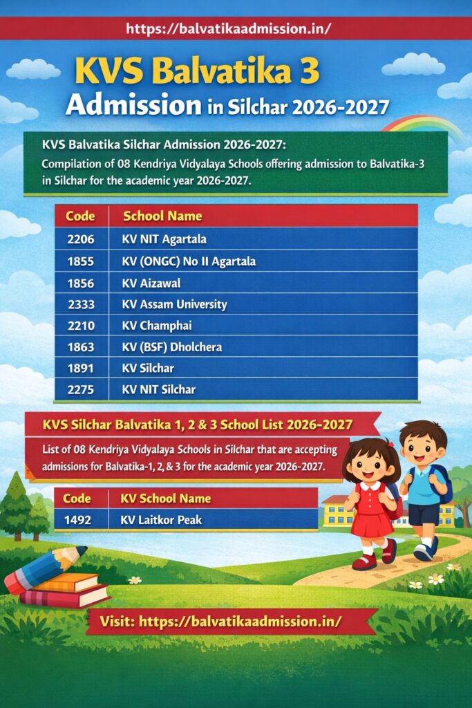 KVS Balvatika Silchar Admission 2026-2027 | Class-wise Seat Count and ...